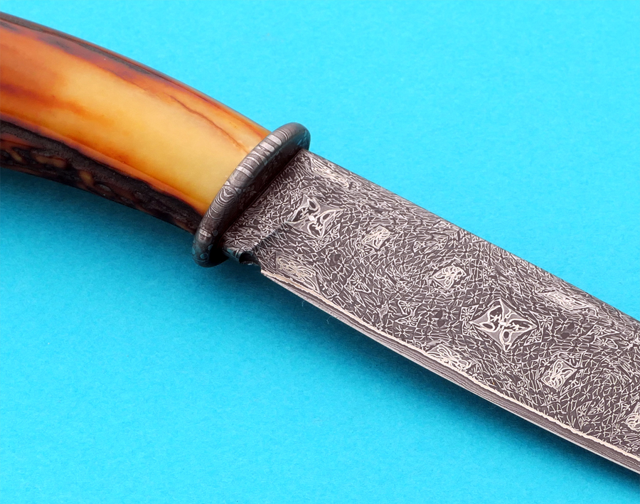 Robertson's Custom Cutlery HANK KNICKMEYER FORGED MOSAIC DAMASCUS HUNTER