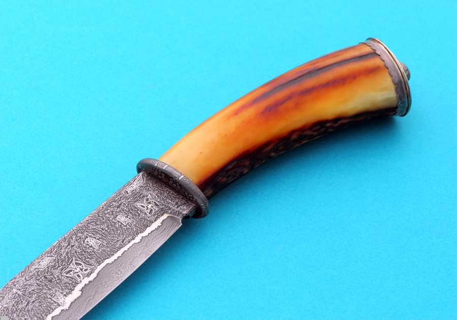 Robertson's Custom Cutlery HANK KNICKMEYER FORGED MOSAIC DAMASCUS HUNTER