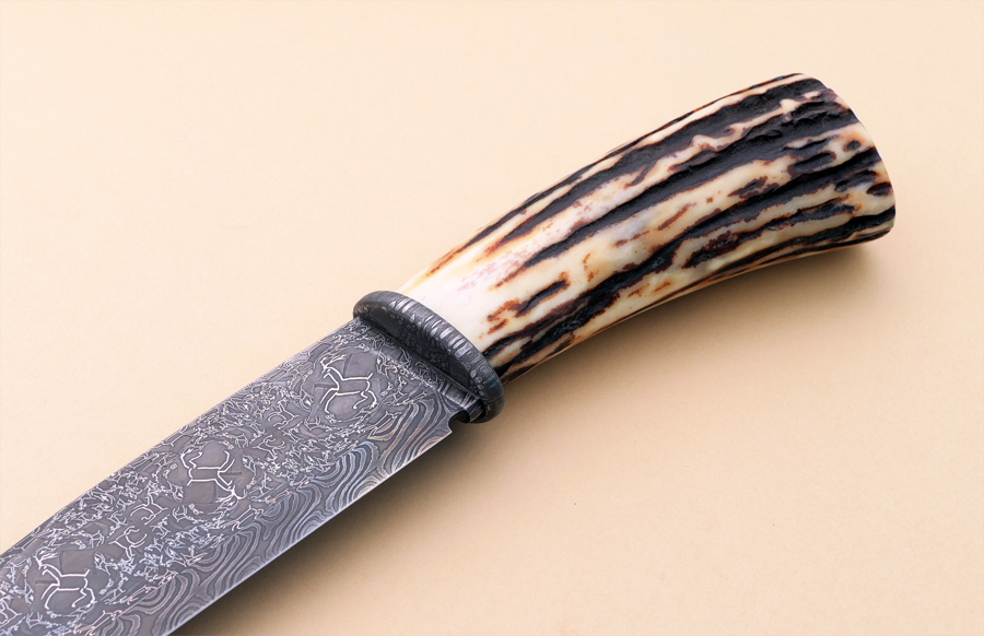 Robertson's Custom Cutlery HANK KNICKMEYER FORGED DEER MOSAIC DAMASCUS ...