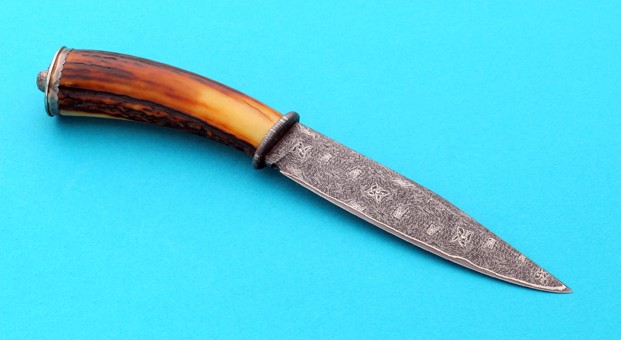 Robertson's Custom Cutlery HANK KNICKMEYER FORGED MOSAIC DAMASCUS HUNTER